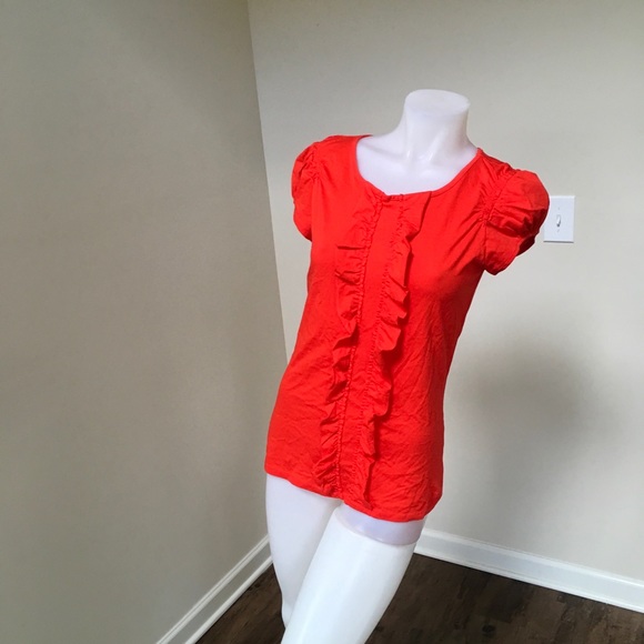 Ted Baker | Tops | Ted Baker Red Ruffle Top | Poshmark
